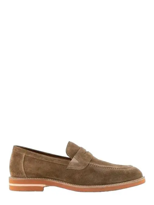 ANTHONY VEER Brighton Penny Loafer - Cigar Suede
