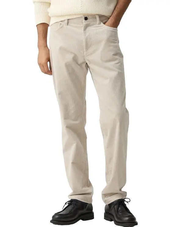 Theory Crosby Corduroy Slim Straight Leg Pants - Alabaster