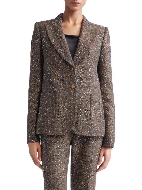 Giambattista Valli Metallic Mélange Tailored Jacket - Black/yellow