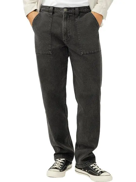 SILVER JEANS CO. Straight Leg Utility Jeans - Washed Black