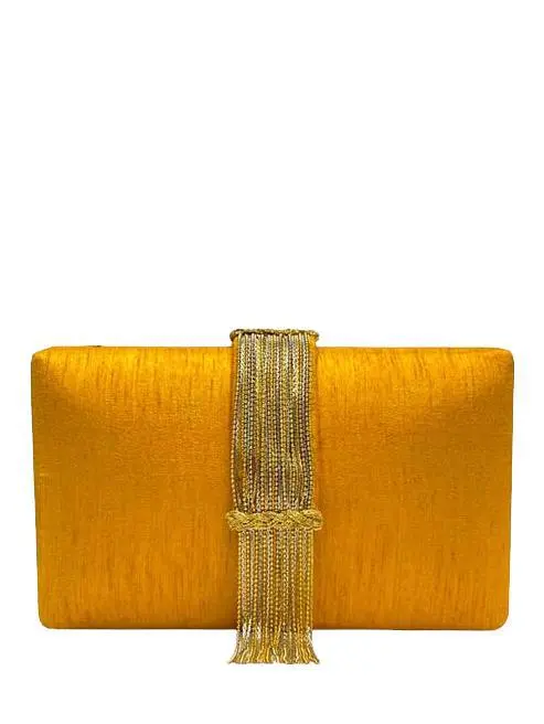 SIMITRI Fringe Clutch - Gold