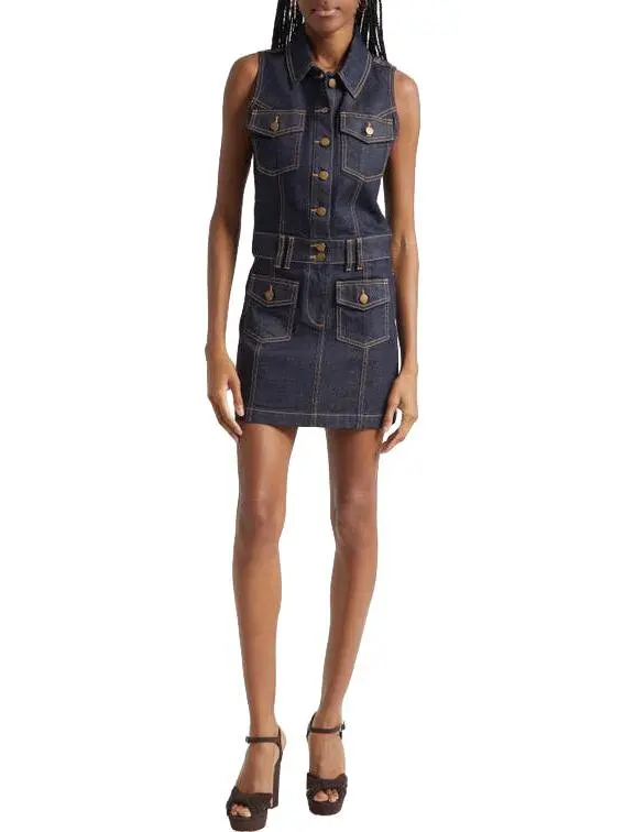 Ramy Brook Jenna Sleeveless Mini Denim Dress - Resin Rinse