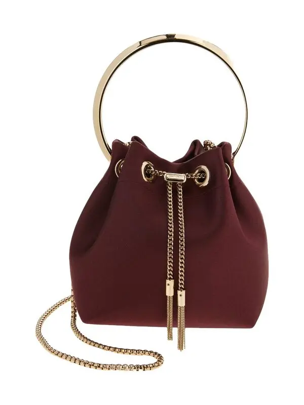 JIMMY CHOO Bon Bon Top Handle Bag - Deep Merlot/light Gold