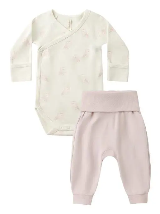 QUINCY MAE Organic Cotton Bodysuit & Pants - Lilac