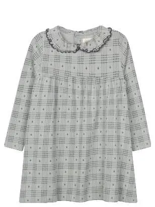ELY'S & CO. Cotton Floral Plaid Dress - Blue