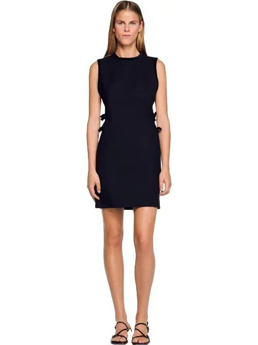 Sandro Short Dress With Cutouts - Black