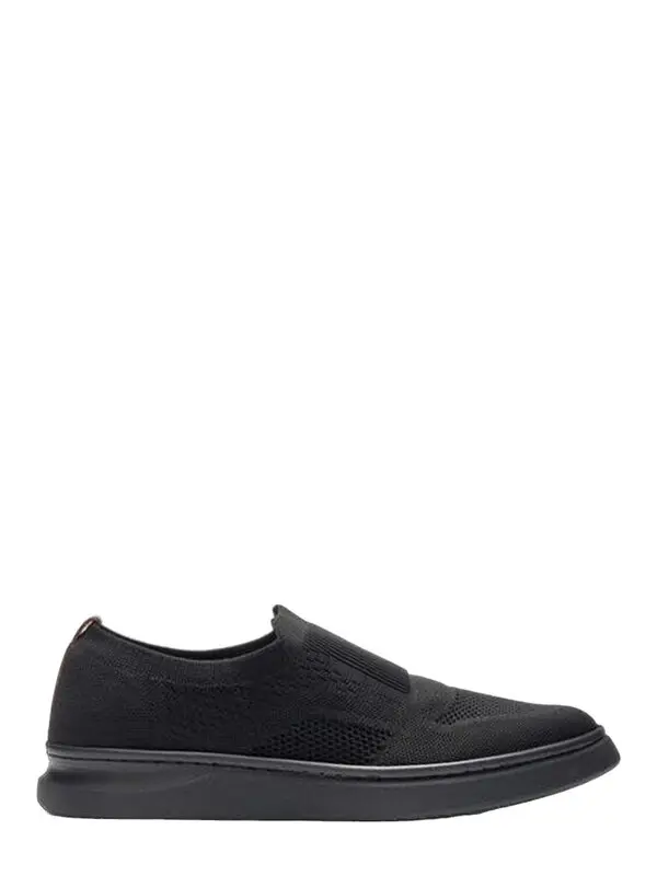 A. VEER Drift Knit Slip-on Sneakers - Black Leather