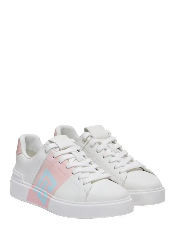 Balmain B-court Calfskin Sneakers - White