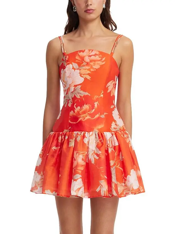 LEO LIN Lorena Ruffled Minidress - Saffron