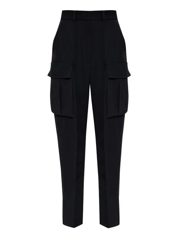 Balmain Wool Cargo Trousers - Black