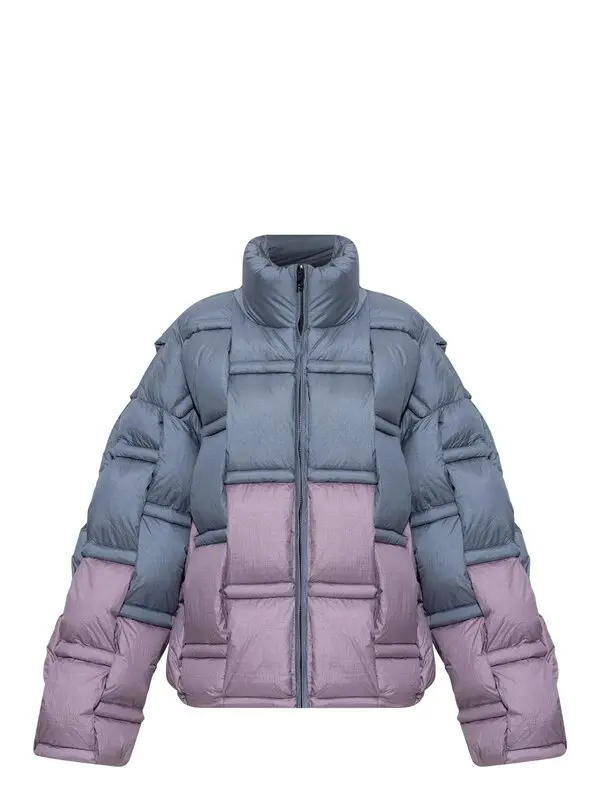RAXXY Quilted Down Jacket With Stand Collar - Blue