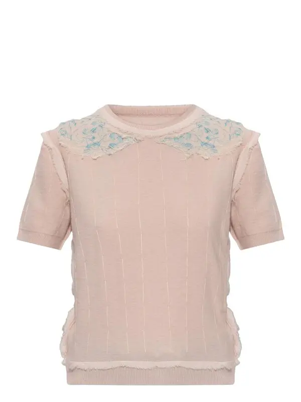 MAISON MARGIELA Vintage Effect Wool Top - Pink