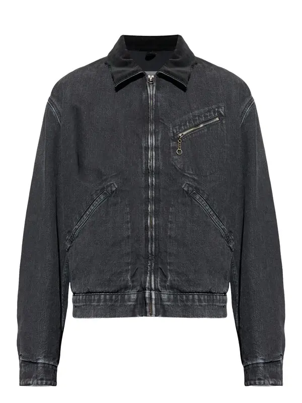 MAISON MARGIELA Denim Trucker Jacket With Corduroy Collar - Grey
