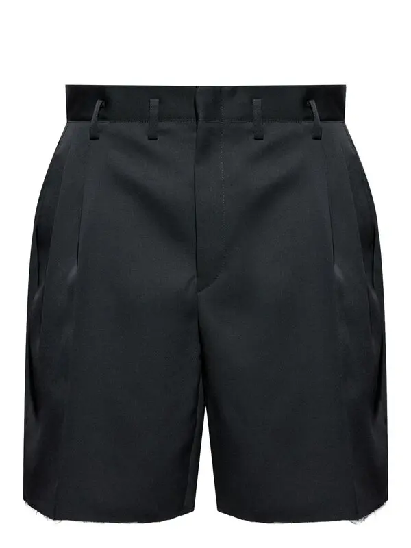 MAISON MARGIELA Vintage-effect Wool Shorts - Black
