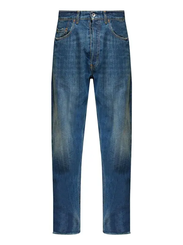 MAISON MARGIELA Vintage-effect Straight Jeans - Navy Blue