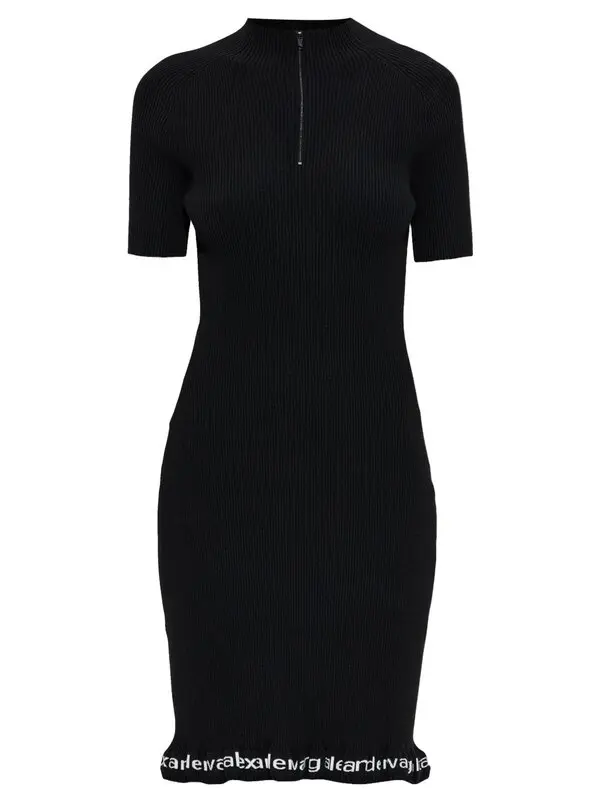 Alexander Wang Ribbed Fitted Dress - Black