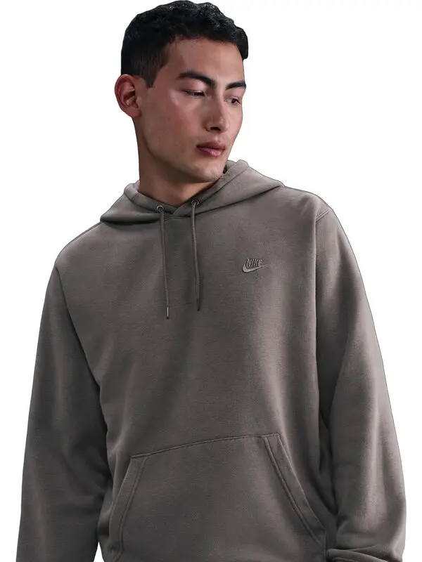 Nike Sportswear Club Washed Fleece Hoodie - Grey