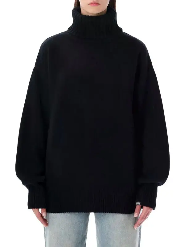 Extreme Cashmere Roll-neck Dropped-shoulders Sweater - Black