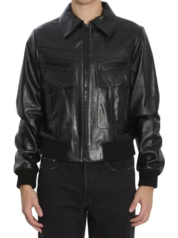 Amiri Multi-pocket Leather Bomber Jacket - Black