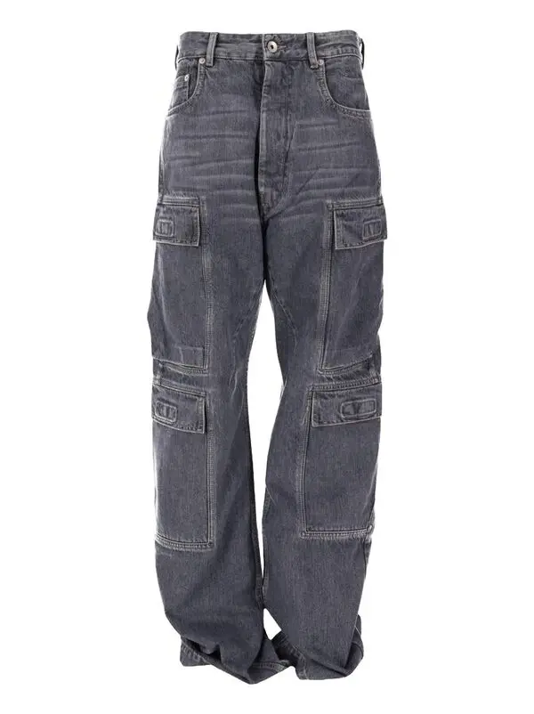 Rick Owens Double Cargo Jeans - Washed Grey