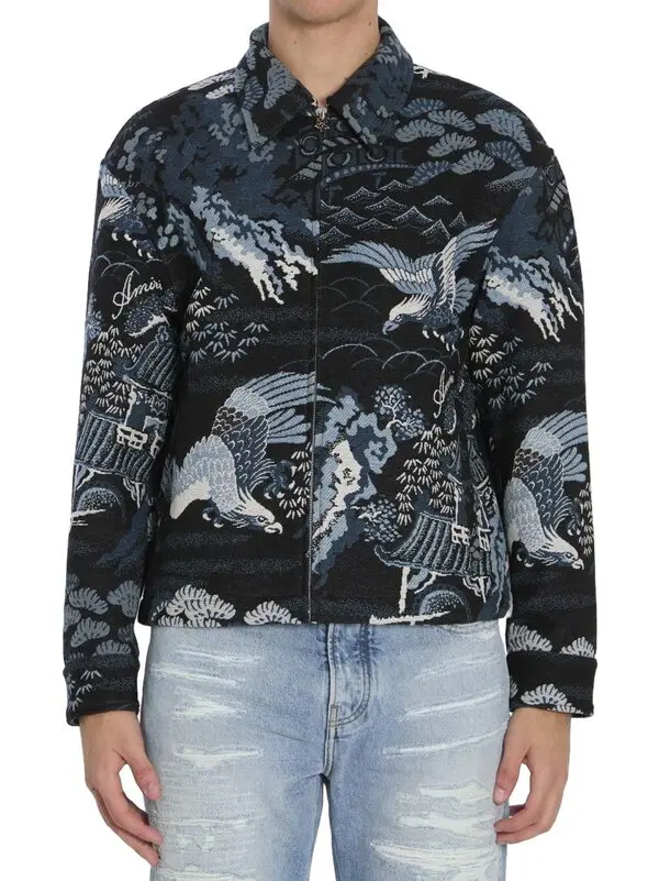Amiri Bird Tapestry Blouson Jacket - Black