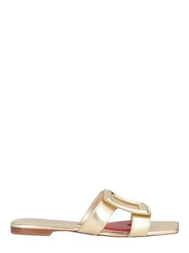 ROGER VIVIER Platinum Leather Slide Sandals - Grey
