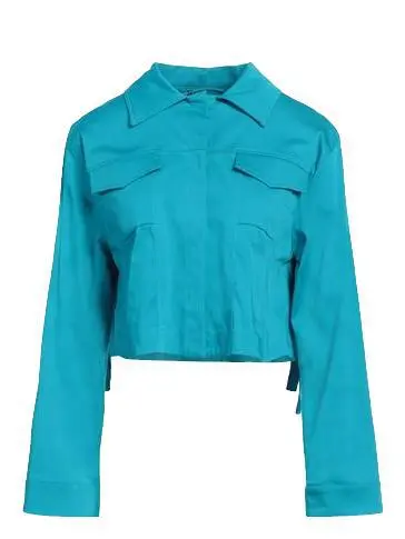 JIJIL Cotton Elastane Jacket With Fringes - Turquoise