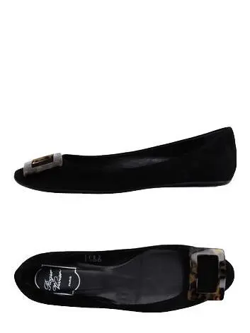 ROGER VIVIER Ballet Flats In Soft Leather - Black