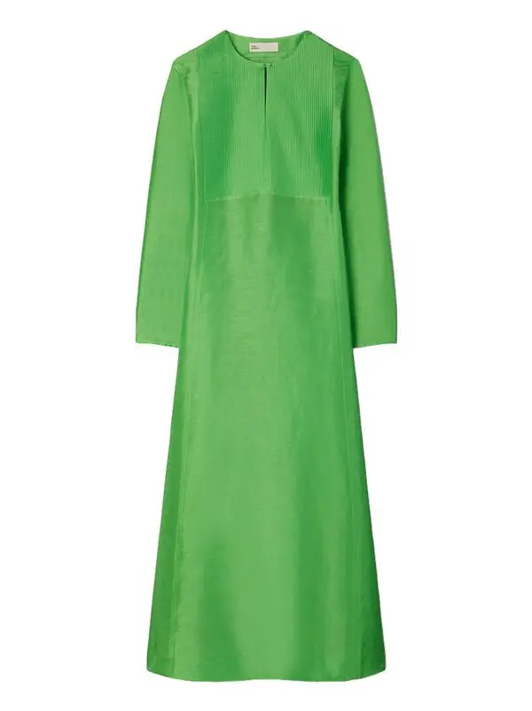 Tory Burch Long Linen Caftan - Bright Green