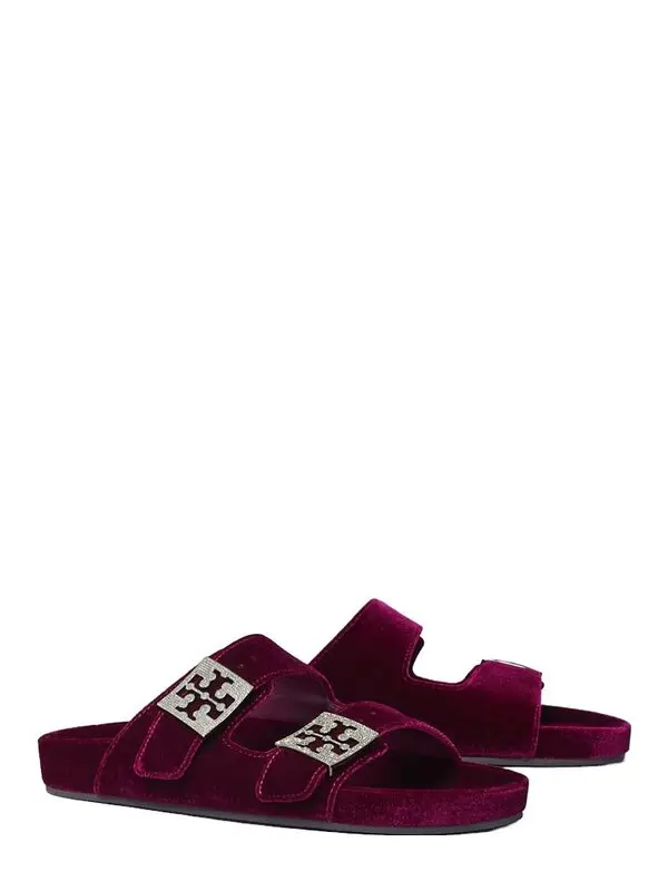 Tory Burch Mellow Pavé Sandal - Burgundy Berry/silver