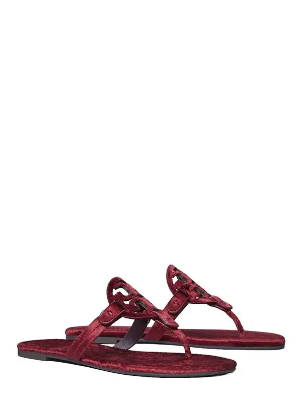 Tory Burch Miller Velvet Sandal - Burgundy Berry