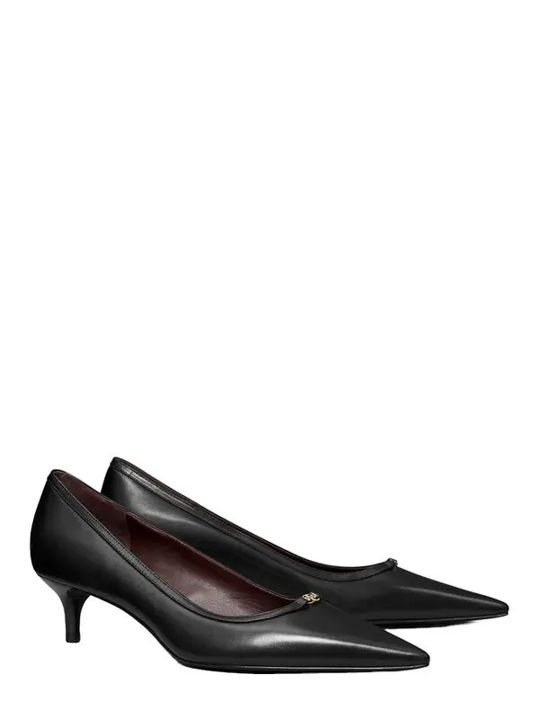 Tory Burch Double T Buckle Kitten Heel Pumps - Perfect Black/perfect Black