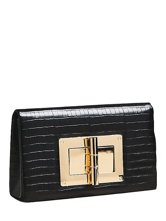 LISI LERCH Lillian Faux-croc Clutch - Black