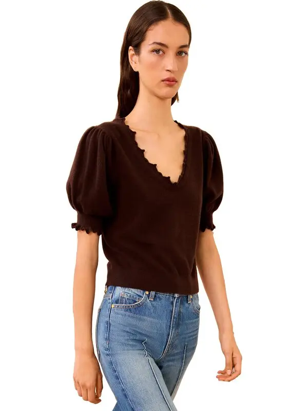 Ulla Johnson Polline Short Sleeve Top - Wenge