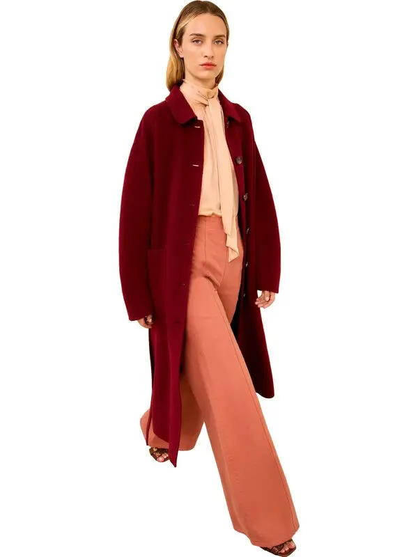 Ulla Johnson Lisbeth Long Wool Coat With Belt - Claret