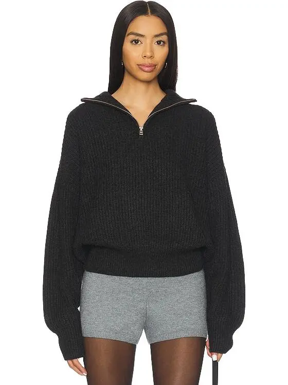 LOVERS AND FRIENDS Shivani Zip Sweater - Charcoal Grey