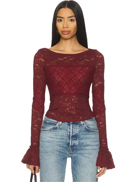 Free People Lace Layering Top - Cabrenet