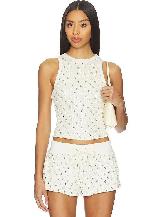 Frankies Bikinis Emma Thermal Tank - Spring Dreaming