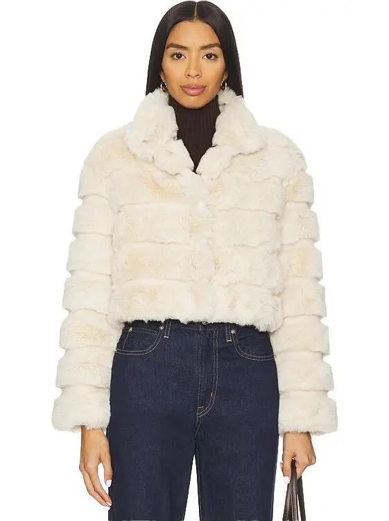 Adrienne Landau Goldie Faux Fur Jacket - Buttercream