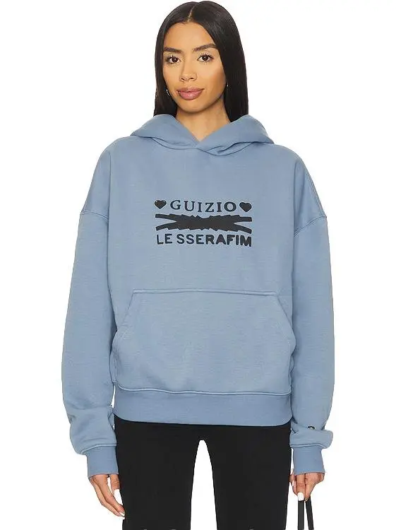 GUIZIO X Le Sserafim Hearts Graphic Hoodie - Grey