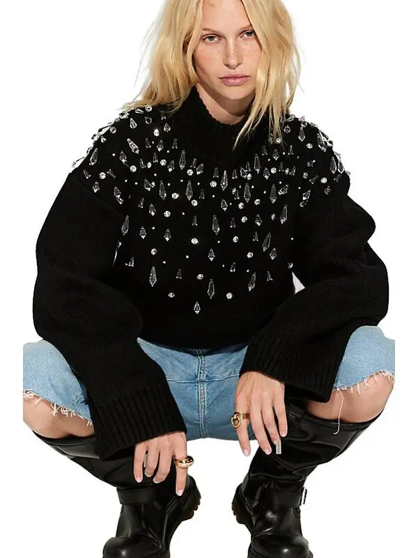 Retrofete Christa Gem-embellished Sweater - Black