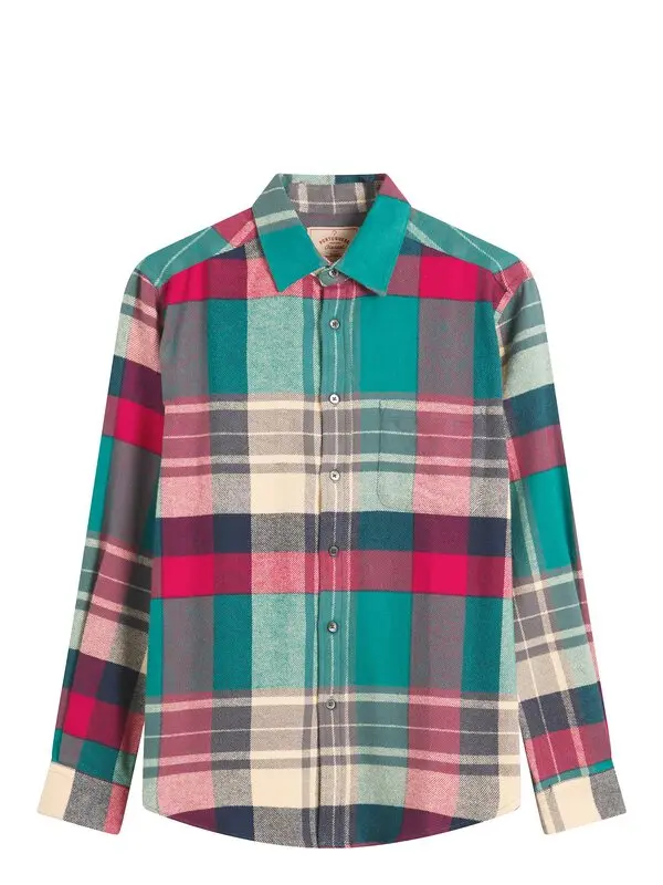 Portuguese Flannel Tintor Flannel Check Shirt - Green/red/navy