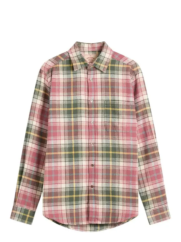 Portuguese Flannel Alpi Check Flannel Shirt - Red/green/cream