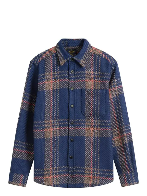 Portuguese Flannel Upper Overshirt - Navy Blend