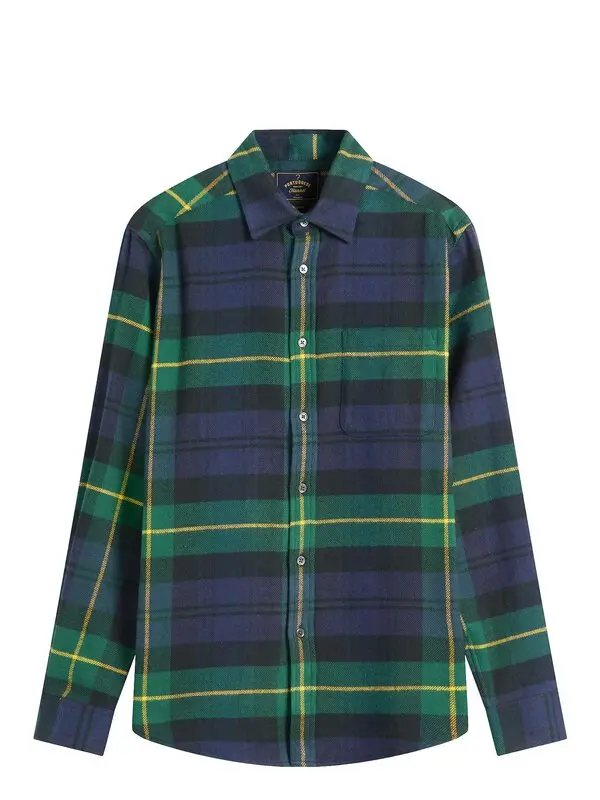 Portuguese Flannel Cabin Flannel Check Shirt - Navy/green