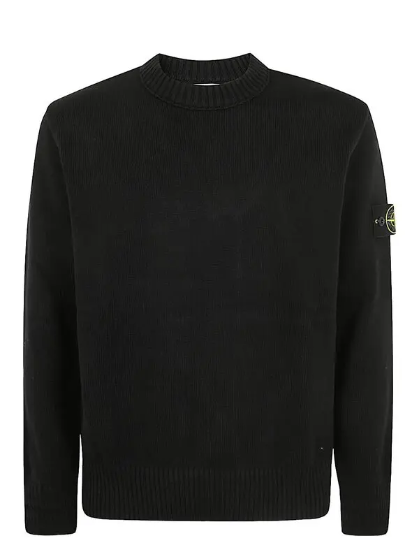 Stone Island Round Neck Jumper - Black