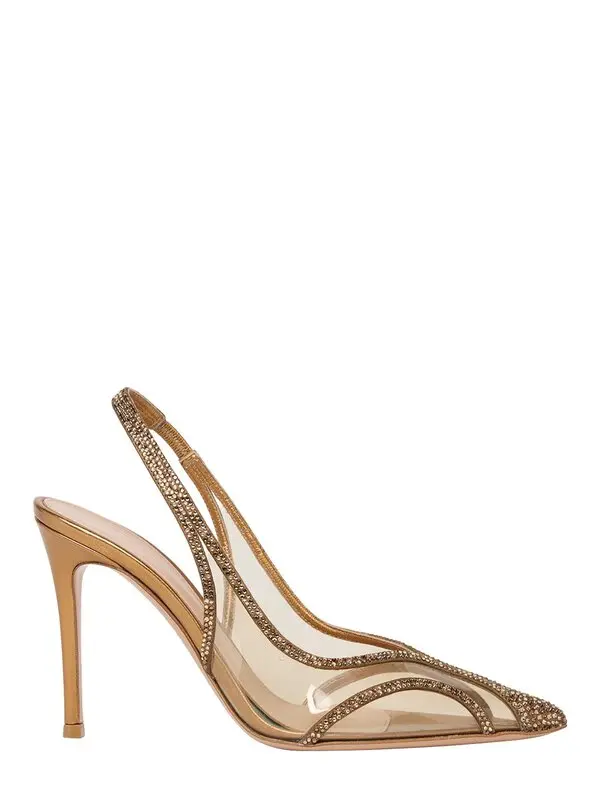 GIANVITO ROSSI Burma Embellished Slingback Pumps - Bronze