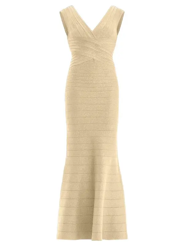 Herve Leger Mira Bandage Gown - Metallic G
