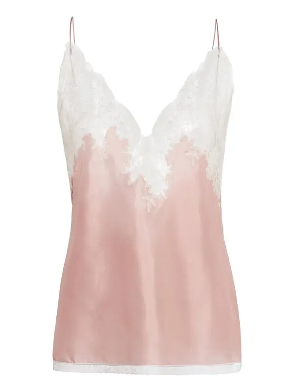 Valentino Garavani Lace-trimmed Silk Cami - Pink