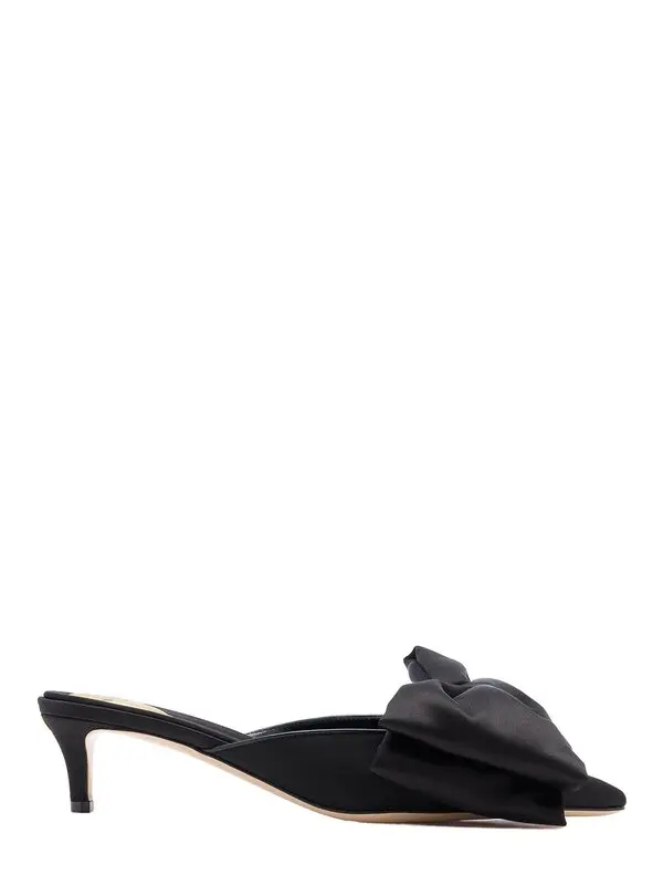 Valentino Garavani Yolande Bow-detailed Satin Mules - Black